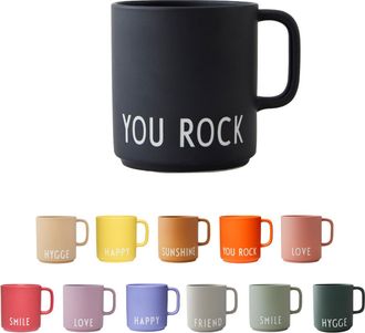 DESIGN LETTERS Kaffeetassen Schwarz YOU ROCK | Weihnachtsdeko, Weihnachten, Weihnachtsgeschenke Kleinigkeiten | Kaffeebecher Porzellan | Weihnachtsgeschenke für Frau
