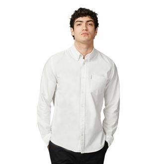 Ben Sherman Hemd f&uuml;r Herren, Oxford-Stil, Lang&auml;rmlig (Wei&szlig;)