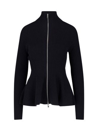 Alaia Peplum Cardigan In Wool