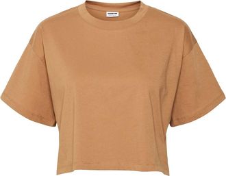 Noisy May Noisy may Damen Nmalena S/S O-neck Semicrop Top Fwd Noos T Shirt, Chipmunk, L EU