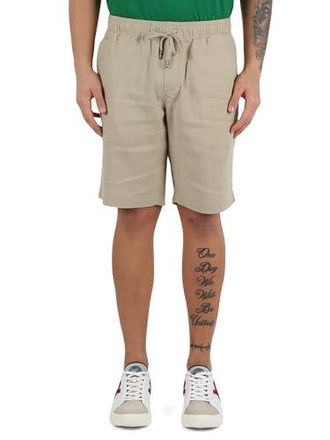 Tommy Hilfiger Harlem Po Linen Short Mw0Mw37804 Chino, Khaki (Sandalwood), 34W Homme