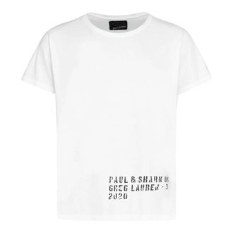 Paul & Shark T-Shirt aus Baumwolle mit Logo-Print - - Tops - Herren - Wei&szlig; - S