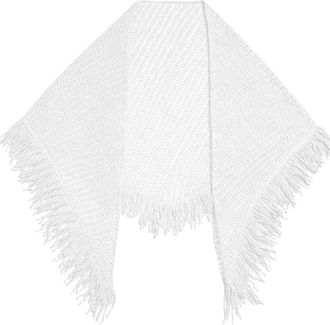 Simona Corsellini Femme, Accessoires, Blanc, Taille: ONE Size Scialle crochet frange in lurex