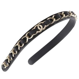 Chanel Pre-owned Leder Haar-Accessoire - - Pre-owned - Damen - Schwarzk - ONE SIZE