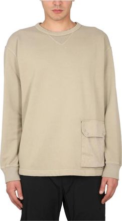 Ten c Homme, Sweatshirts et sweats &agrave; capuche, Beige, Taille: 2XL Felpa Girocollo