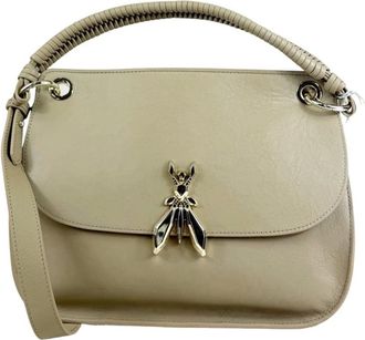 Patrizia Pepe Femme, Sacs, Beige, Taille: ONE Size Sac &agrave; rabat avec anse tress&eacute;e M