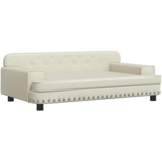 vidaXL Kindersofa Creme 90x53x30 cm Kunstleder - Vidaxl
