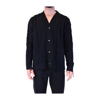 Laneus Stilvolle Strickjacke - - Knitwear - Herren - Schwarzk - M