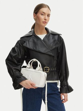 Calvin Klein Handtasche Bold Ck Bauletto Crossbody LV04F3411G Wei&szlig;