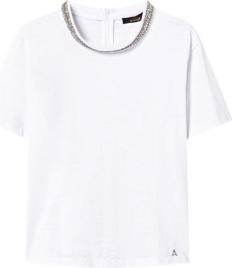 Twin-Set T-Shirt mit Kristallen - Wei&szlig;