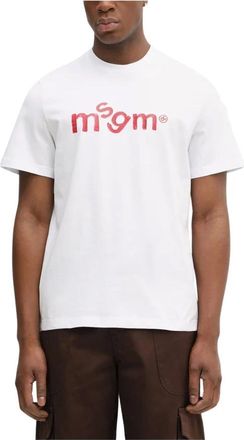 Msgm Msgm, Homme, Tops, Blanc, Taille: S Logo-print T-shirt