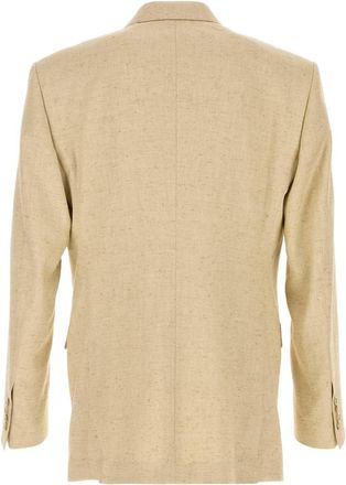 Dolce & Gabbana Melangebianchibeig Exterior: Hemp Silk Linen Giacche E Gilet Jacket