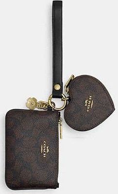 Coach Handgelenktasche Und Herz-Beutel Aus Signature-Canvas Mit Anh&auml;nger