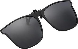 Generic Lunettes de soleil à clipser pour lunettes, protection UV, lunettes de soleil polarisées rabattables, lunettes légères pour la pêche en plein air, Gri