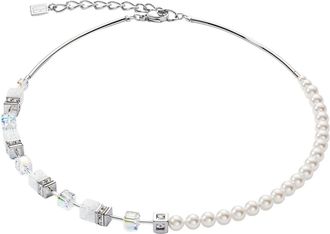 Coeur de Lion Halskette - GeoCUBE Precious Fusion Pearls Halskette - Gr. unisize - in Weiß - für Damen