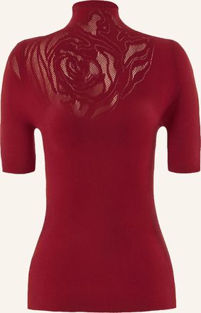 Wolford T-Shirt Rose Net Top Short Sleeves rot