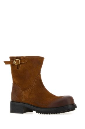 Versace Mens Caramel Suede Ankle Boots 1nk6jchestnutgold82 Stivali