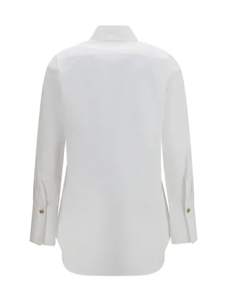 Balmain Womens Cotton Poplin Shirt Blanc Optique