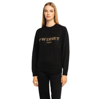 Twinset Damen, Sweatshirts & Hoodies, Schwarzk, MGr&ouml;&szlig;e