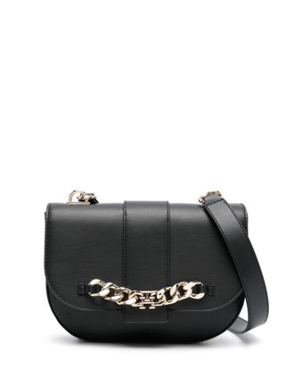 Tommy Hilfiger sac &agrave; bandouli&egrave;re Luxe en cuir &agrave; d&eacute;tail en chaine - Noir