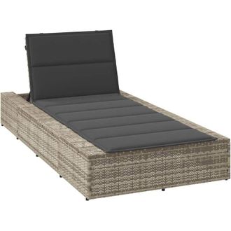 vidaXL Vidaxl - Transat avec coussin flottant gris clair r&eacute;sine tress&eacute;e