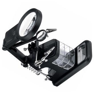 OSALADI Lupenstation Mit Led-licht Lupenschwei&szlig;station Helfende Handl&ouml;tst&auml;nder Material Stabil Und Flexibel Verstellbar F&uuml;r Schwei&szlig;en Modellieren L&ouml;ten Und El