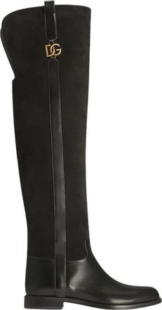 Dolce & Gabbana Day Classic Overknee-Stiefel - - Shoes - Damen - Schwarzk - 40 EU