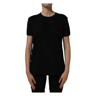 Dolce & Gabbana T-Shirt mit Rundhalsausschnitt und kurzen &Auml;rmeln - - Tops - Damen - Schwarzk - S