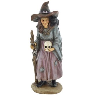Fiesta Studios Hexe mit Totenkopf bemalte Figur, alte Krone, Macbeth Hexen