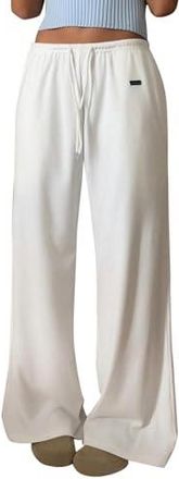 Generico Pantalon de sport pour femme, taille haute, pantalon long, jambe large, athl&eacute;tique, pantalon de surv&ecirc;tement avec poches courbes, confortable de sport,