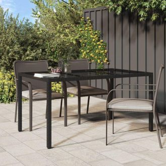 vidaXL Vidaxl - Table de repas de jardin noire 150x90x75 cm Poly Rattan