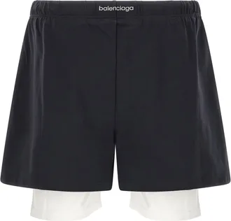 Balenciaga Techwear Double-Layer Shorts - Black