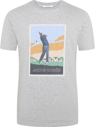 Jacob Cohen Softes T-Shirt mit Golf-Motiv auf der Brust in