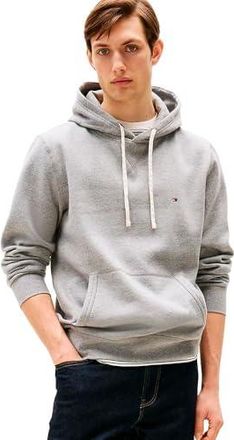 Tommy Hilfiger Sweat &agrave; Capuche Homme Essential Fleece Regular Fit, Gris (Medium Grey Heather), XXL