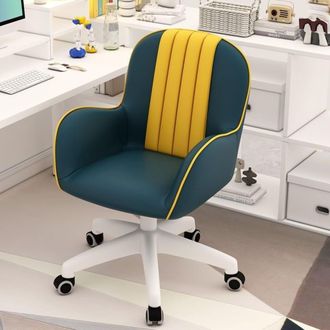 Generic Moderner B&uuml;rostuhl mit PU-Lederbezug, drehbar und rollbar, ergonomische Armlehnen, ideal f&uuml;r Computerspiele und Lernen, stilvoller Schreibtischstuhl f