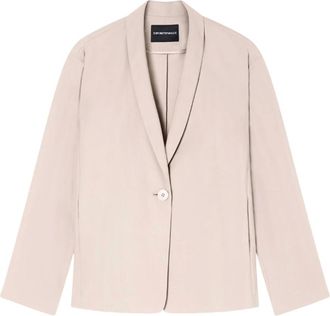 Emporio Armani Femme, Vestes, Beige, Taille: 38 FR Veste en twill d&eacute;lav&eacute;