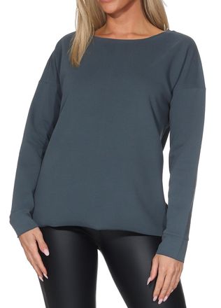 Elbsand Riane Damen Sweatshirt, Rundhalsausschnitt, leicht kastige Schnittform