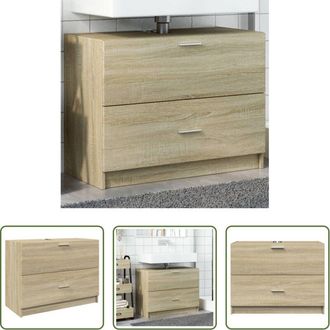 vidaXL Holzwerkstoff - Waschbeckenunterschrank Sonoma-Eiche 78x37x59 cm Holzwerkstoff