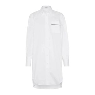 Brunello Cucinelli Stretch Cotton Poplin Shirt - - Blouses & Shirts - Damen - Wei&szlig; - S