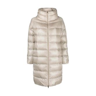 Herno Femme, Manteaux, Beige, Taille: 34 FR Doudoune rembourr&eacute;e col haut