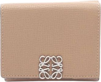 Loewe Portefeuille Trifold Anagram en cuir Pre-owned - Femme - Pre-owned - Beige - Taille: ONE Size