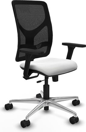 Piqueras y Crespo B&uuml;rostuhl, wei&szlig;, mit 3D-Armlehnen, h&ouml;henverstellbare Lendenwirbelst&uuml;tze, ausgestattet mit Syncro/Traslack und Schneideschaum, mit Rollen von 65 mm, Ny