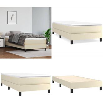vidaXL Bettgestell Creme 80x200 cm Kunstleder - Bettesrahmen - Schlafzimmerm&ouml;bel - Kunstlederbettrahmen - Doppelbett - Boxspringbett - Home & Living