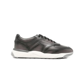 Santoni Panelled Leather Sneakers - - Shoes - Herren - Braun - 40 1/2 EU