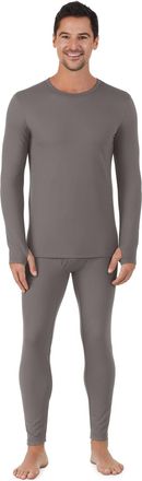 Cuddl Duds Herren Thermo-W&auml;rme Funktionsunterw&auml;sche Skiunterw&auml;sche, lange &Auml;rmel und Hose, Basisschicht-Set, feuchtigkeitsableitend, Grau (Graphite//Natures Delig