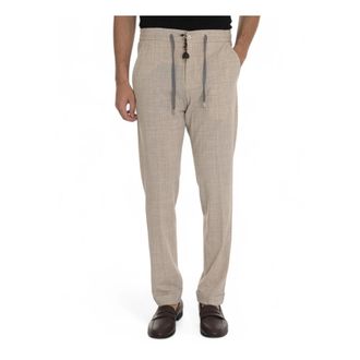 Marco Pescarolo Pantalon en laine avec lacet en dentelle et poche zipp&eacute;e - Homme - Pantalons - Beige - Taille: 3XL