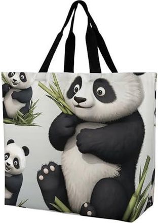 Generic Adorable Panda Sac A Main Femme L&eacute;ger Tote Bag Grand Sac &Agrave; Bandouli&egrave;re Pour Gym Voyage Travail