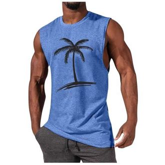 Generico D&eacute;bardeur d&eacute;t&eacute; &agrave; manches courtes en coton confortable pour homme Coupe r&eacute;guli&egrave;re pour entra&icirc;nement culturisme, bleu, XXXL