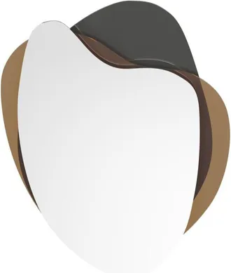 Vente-Unique Vente-unique - Miroir organique design - l. 55 x h. 71 cm - Marron et gris fum&eacute; - lishia