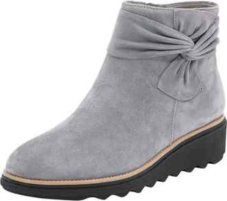Generic Bottines &eacute;l&eacute;gantes pour femme avec talon - Bottines avec fermeture &eacute;clair - Talon compens&eacute; - Bottes en daim - Tige courte - Bottes dhiver - Couleur un